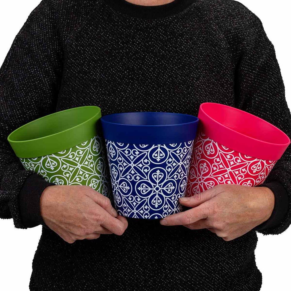 Hum Flowerpots colourful outdoor and indoor flower pots, made in UK