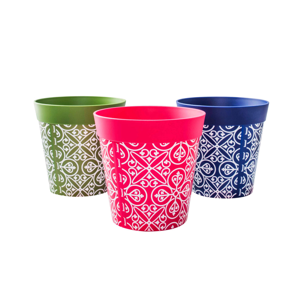 Hum Flowerpots colourful outdoor and indoor flower pots, made in UK